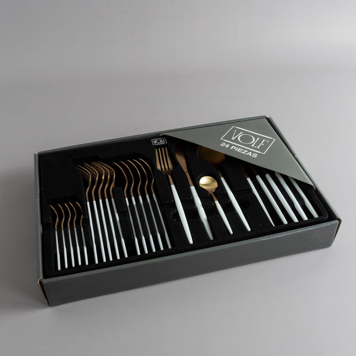 Set de cubiertos Metro blanco - Box 24 piezas - Juego completo - Volf ...